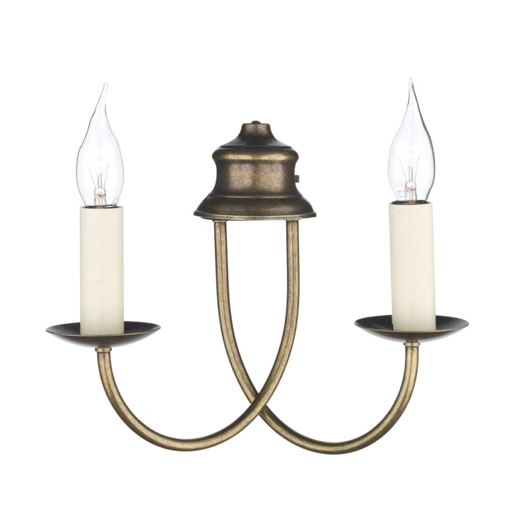 David Hunt Lighting Bermuda aged brass double wall light BEM0958